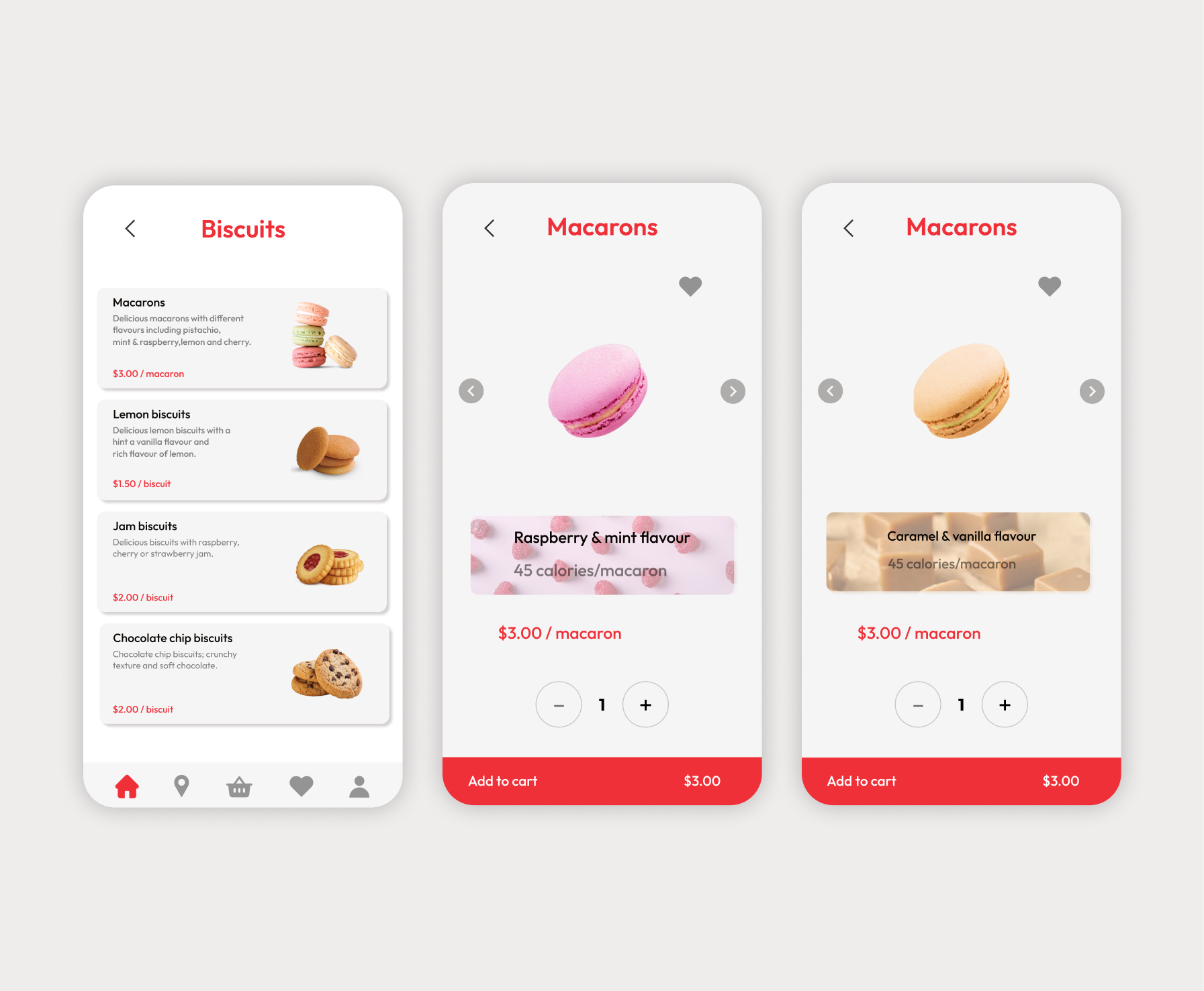 Cake shop app - UI design by Adriana Ch on Dribbble
