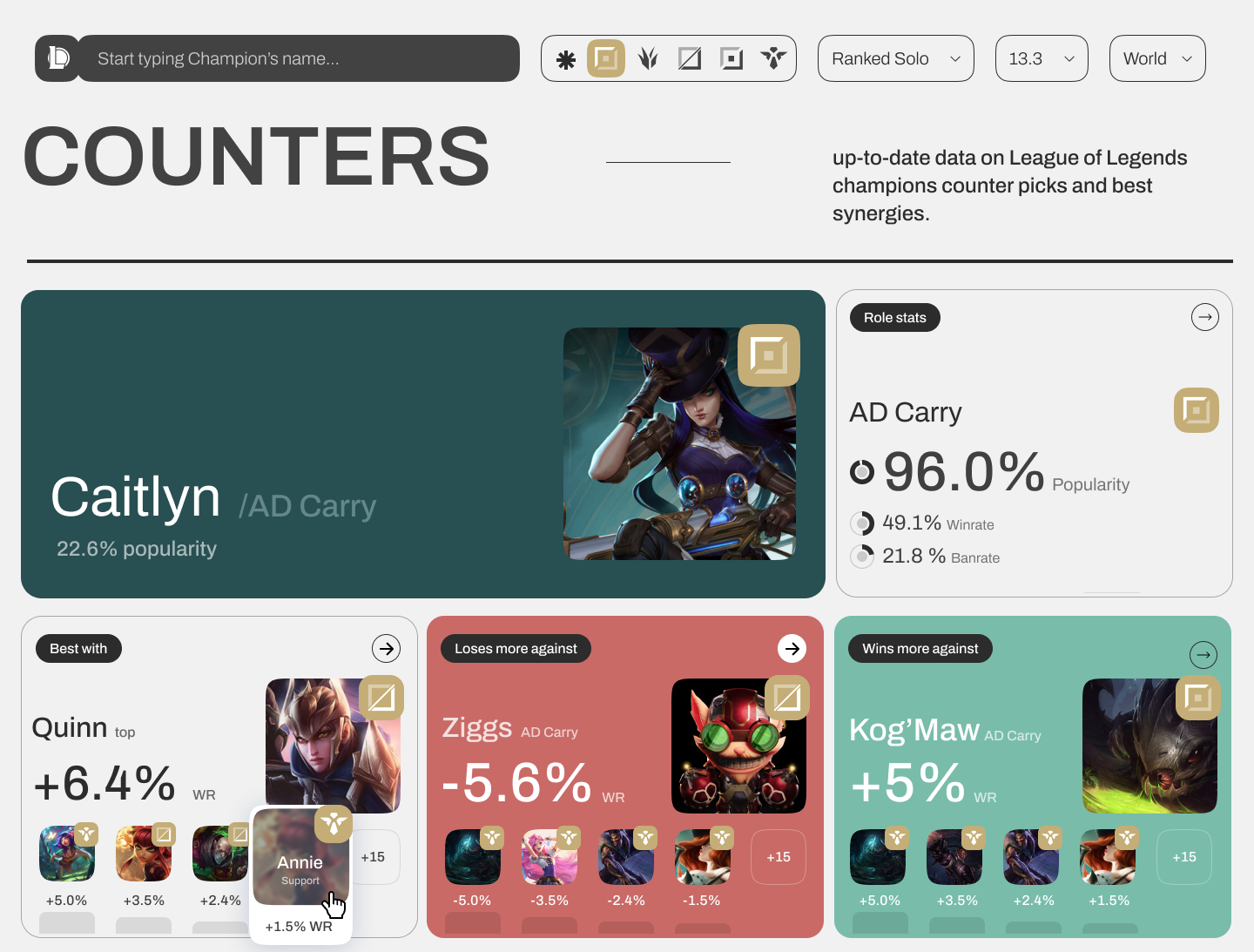 LOL Counters by Olena Dziura for 27 nerds🇺🇦 on Dribbble