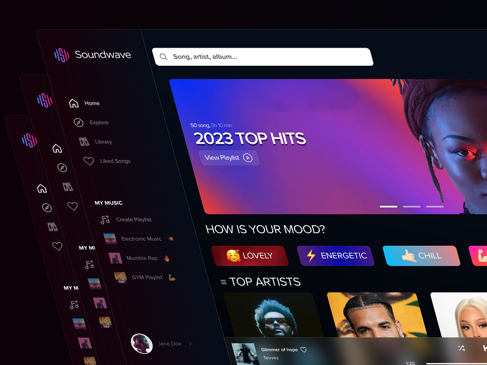 Music Web App designs, themes, templates and downloadable graphic ...