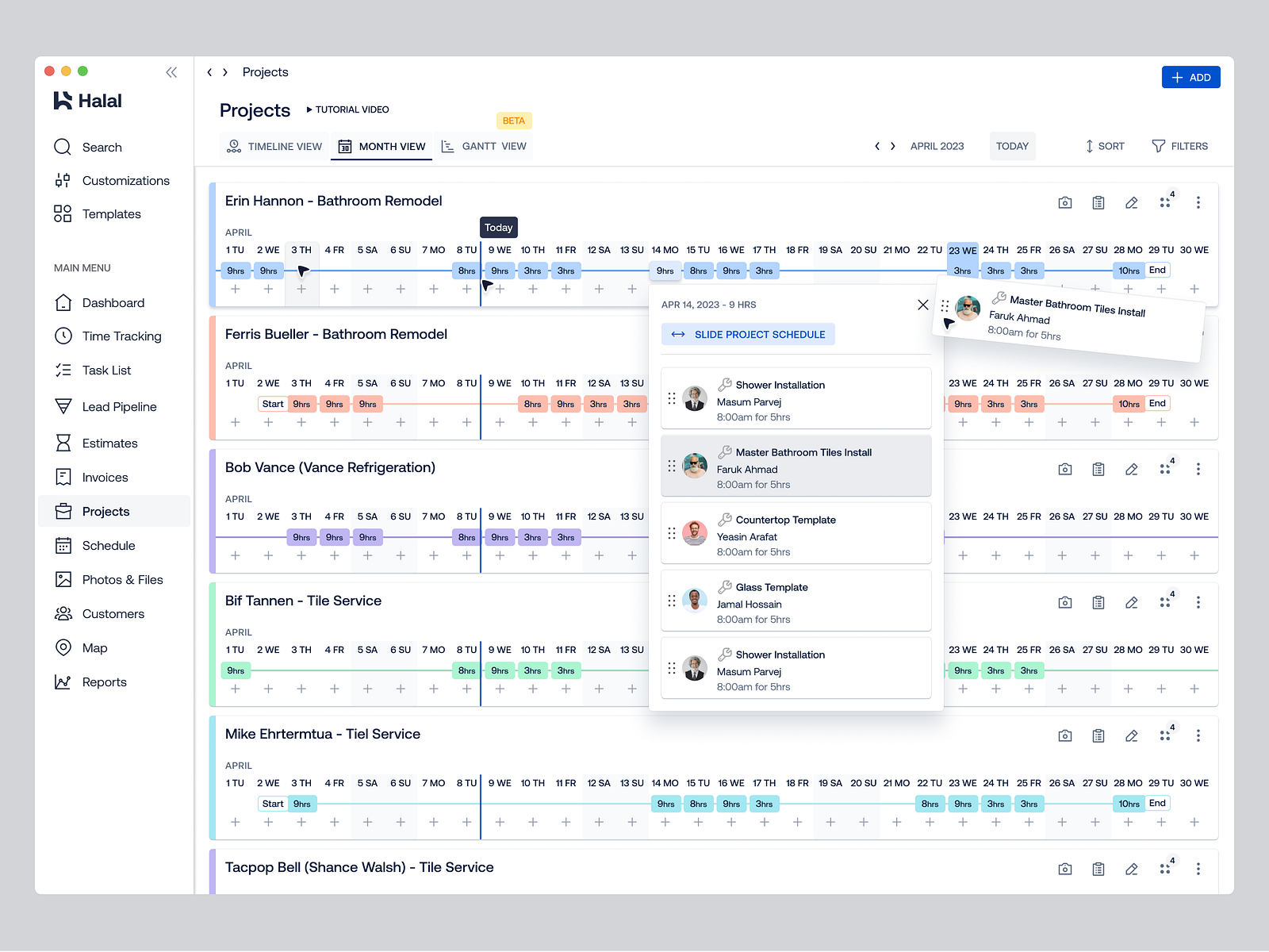 Projects | High-Level Month View by Masum Parvej for Halal Lab on Dribbble