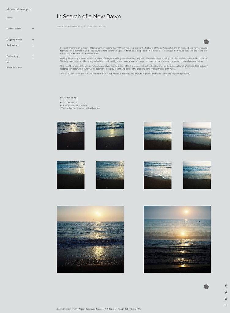 Anna Lilleengen - Screenshots Of An Artist's Website by Andrew ...