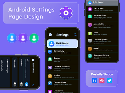 Android Settings Page UI by Desinify on Dribbble