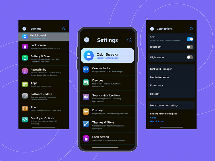 Android Settings Page UI by Desinify on Dribbble