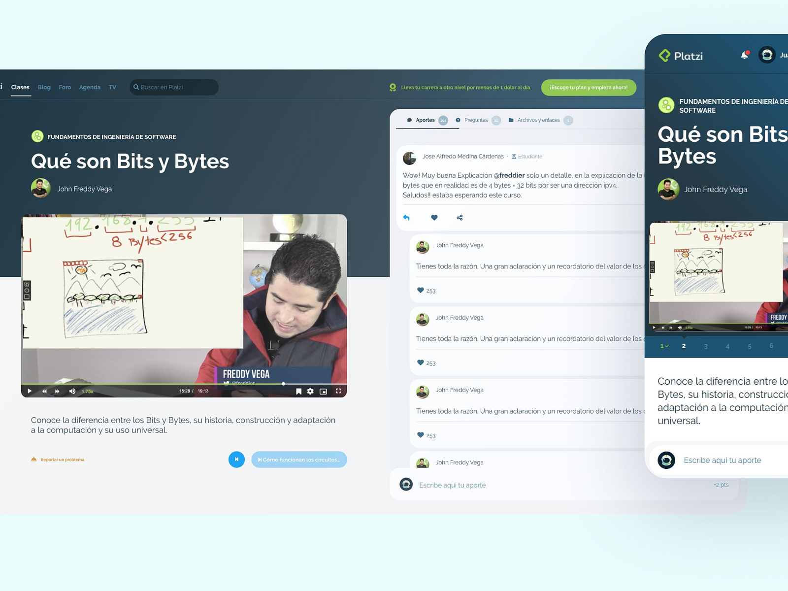 Platzi lesson page redesign by Juan Salazar on Dribbble