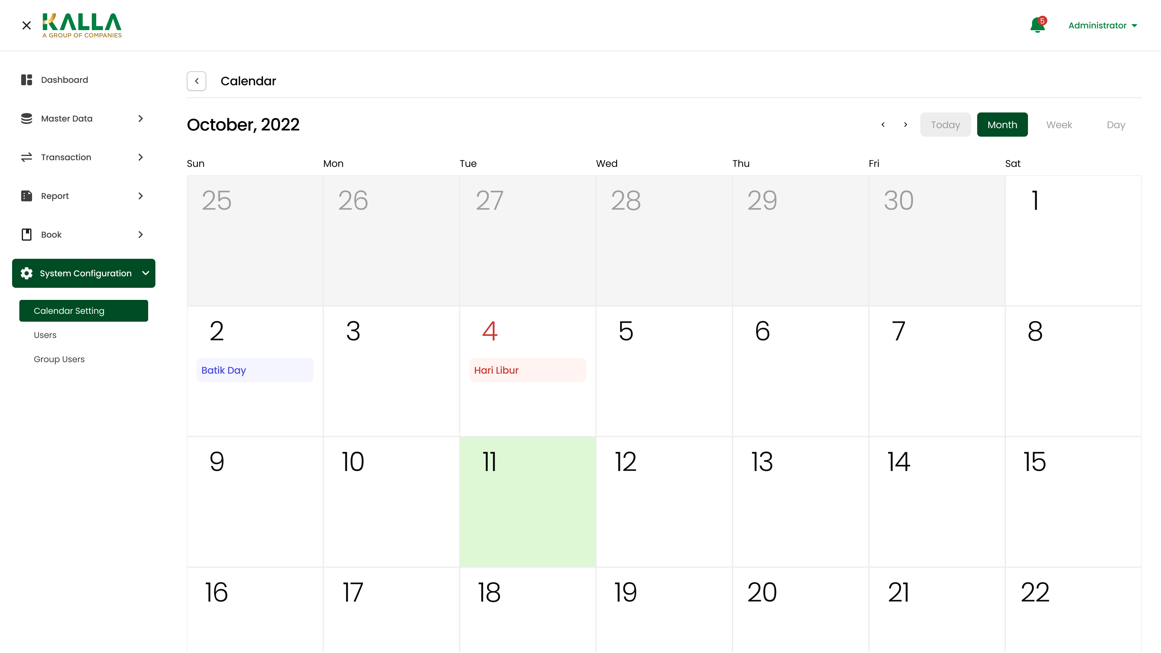 Kalla Internship Project: Kalla IAMS - Calendar by Rayyan Anugerah on ...