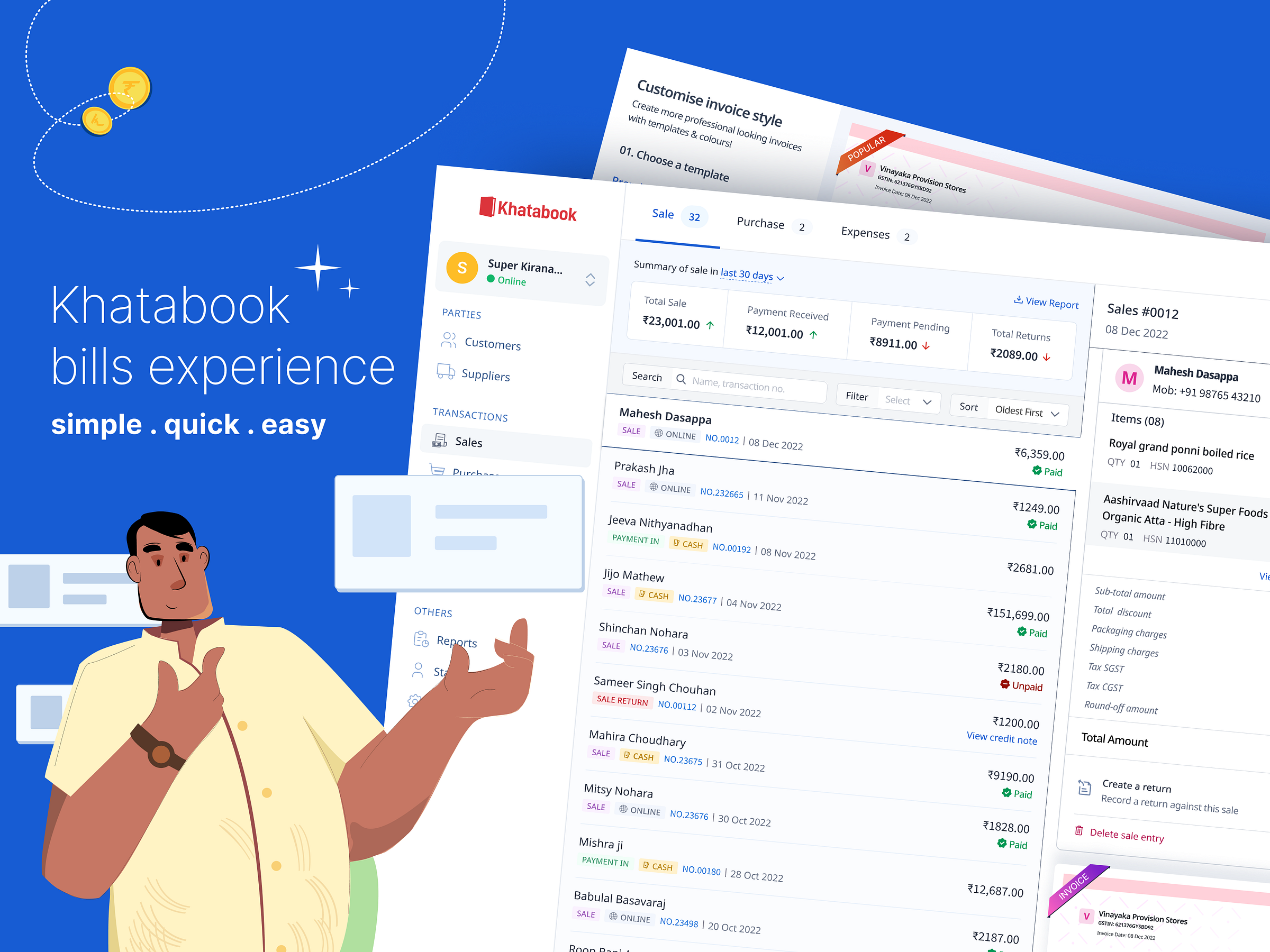 Khatabook Desktop - Billing by Karthick Murari for Khatabook.Design on ...