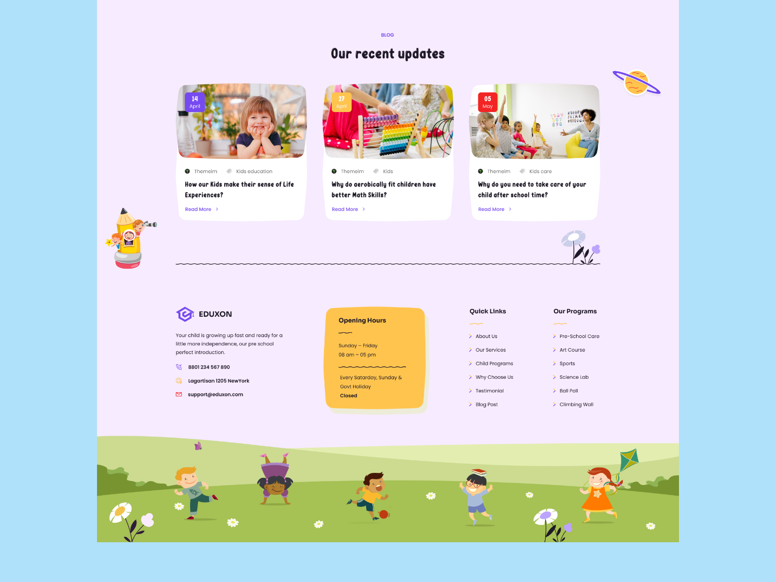 Eduxon Homepage V4- Kids Learning by Ibrahim Emran on Dribbble