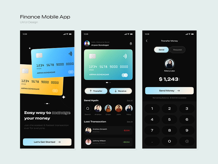 Finance Mobile App Design | UI/UX Design by Arpan Sondagar on Dribbble