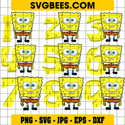 Spongebob Birthday Svg designs, themes, templates and downloadable ...