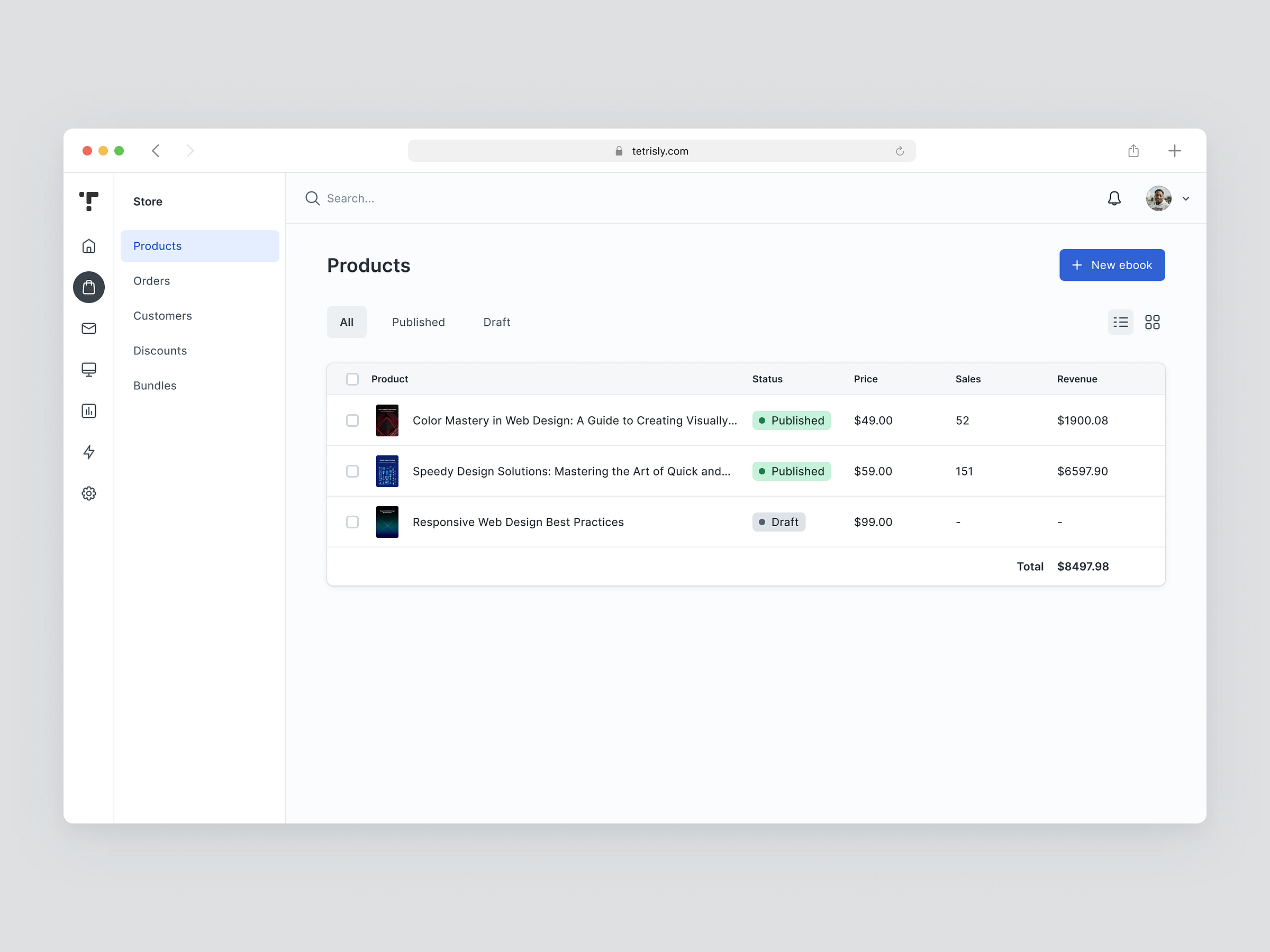 E-book Store - Products Listing by Patryk Ilnicki for Tetrisly on Dribbble