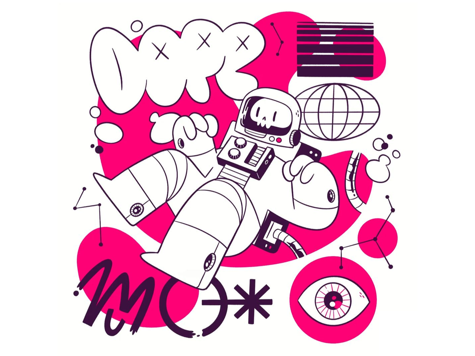 Dope Spacey Skull Stuff by Jetpacks and Rollerskates on Dribbble