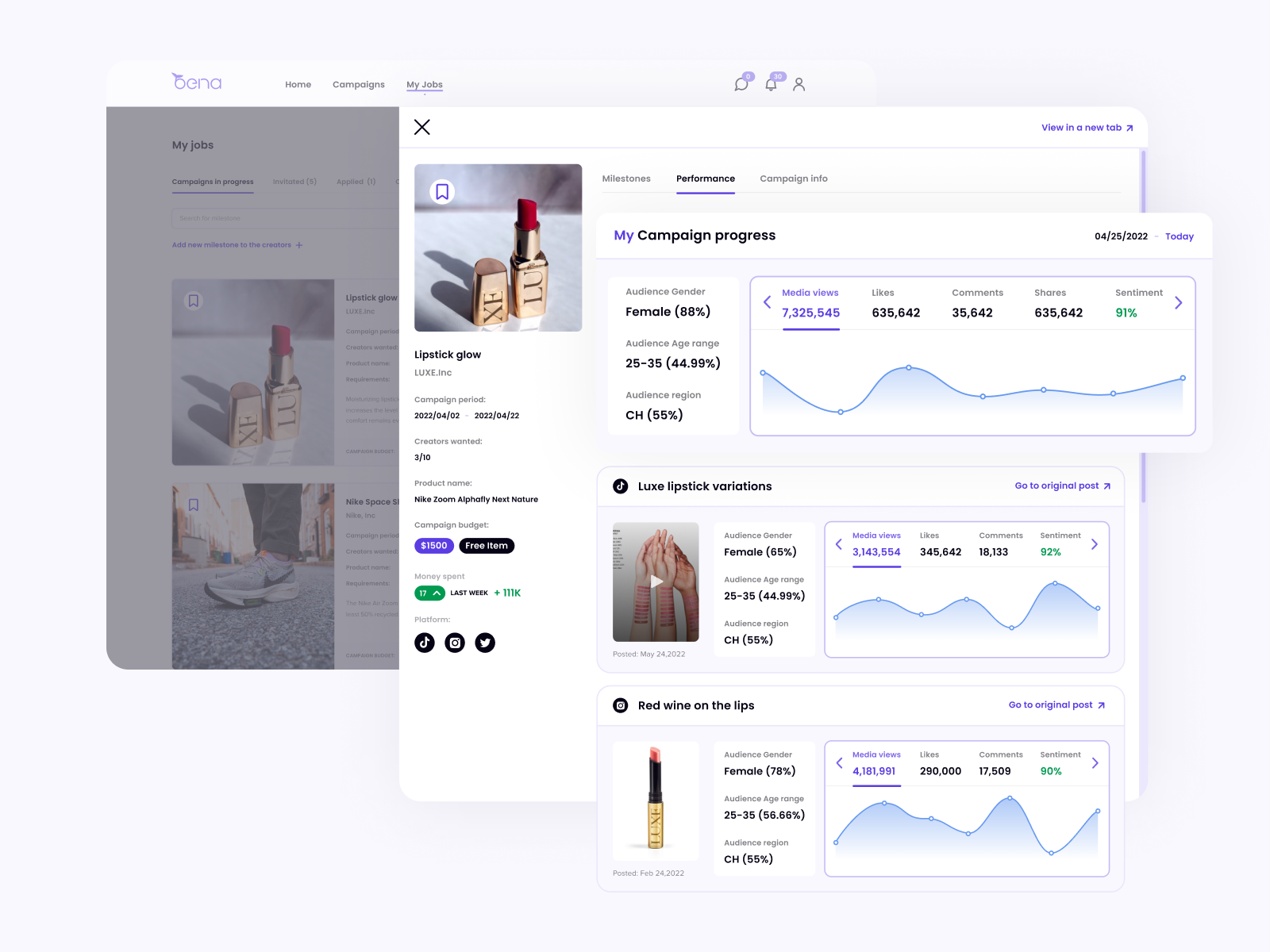 Active Campaigns (Creator Experience) by Boris Munteanu on Dribbble
