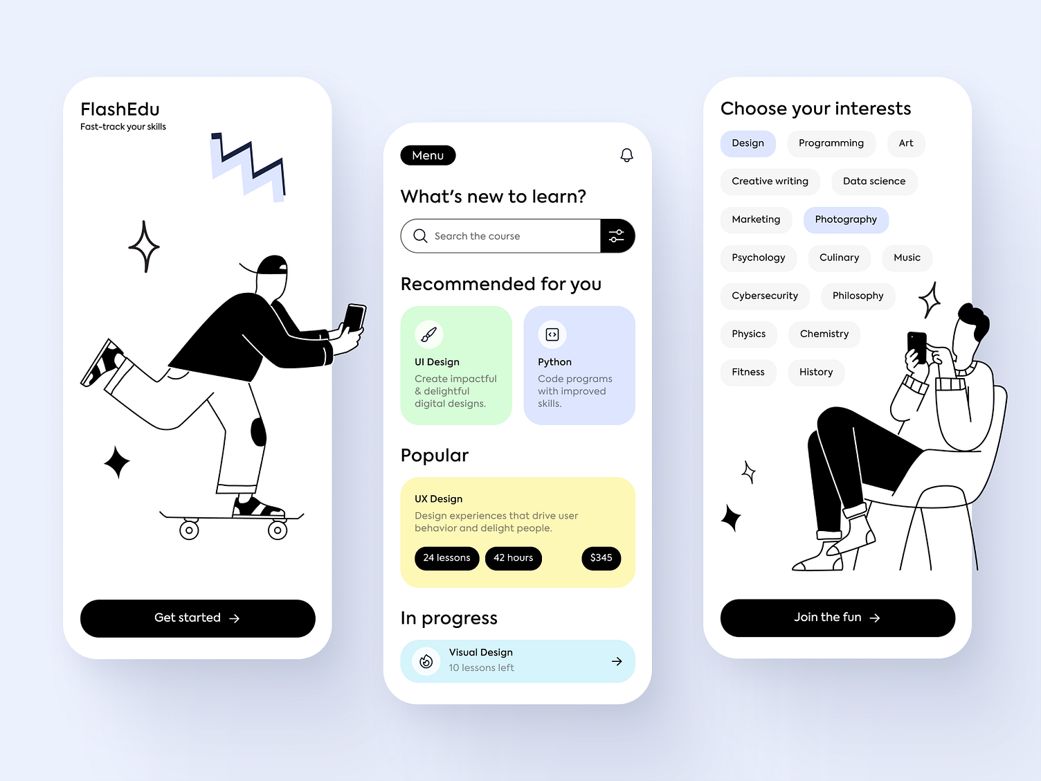 FlashEdu: e-learning mobile app by Iryna Zubrytska for Windmill on Dribbble