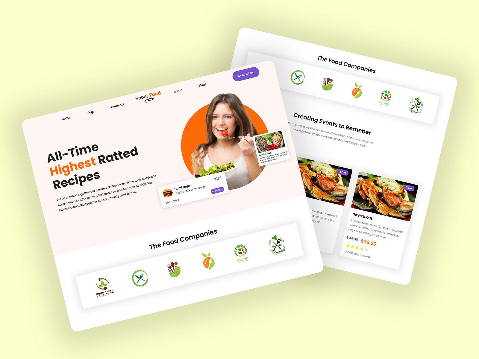 Food Web Page UI Design.... by Awais Ali on Dribbble