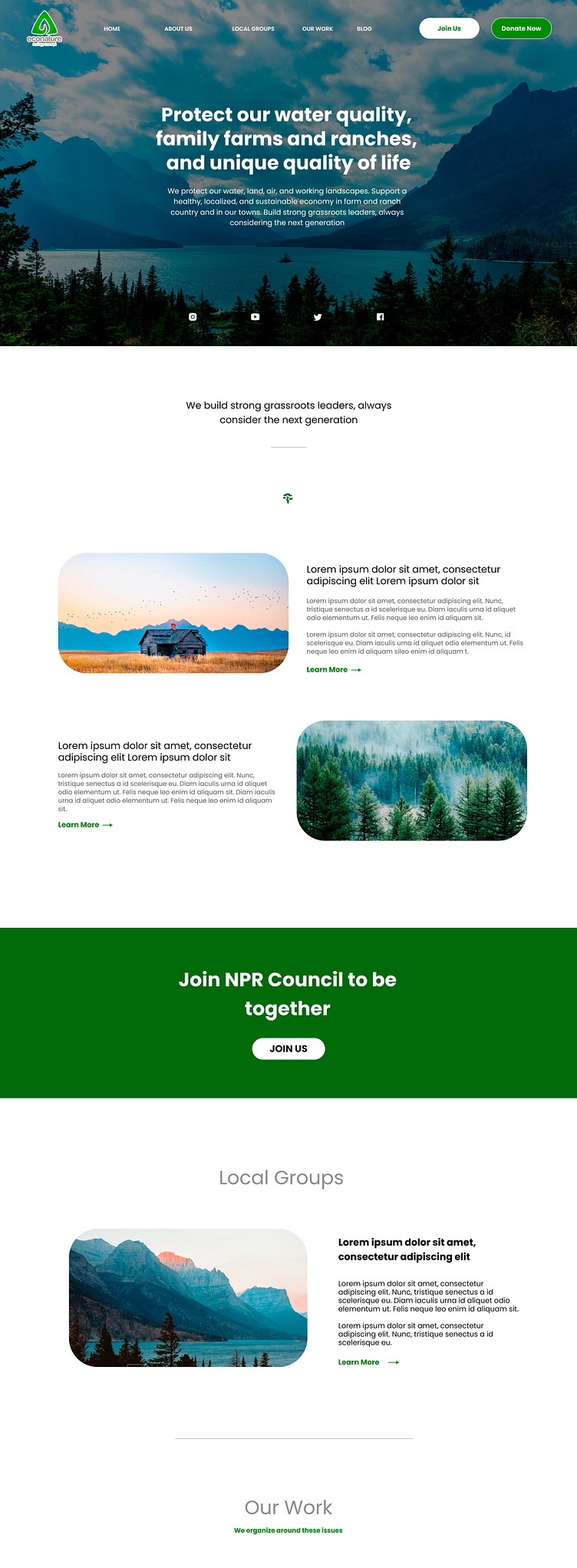 Green eco friendly home page web design by Grecia V. on Dribbble