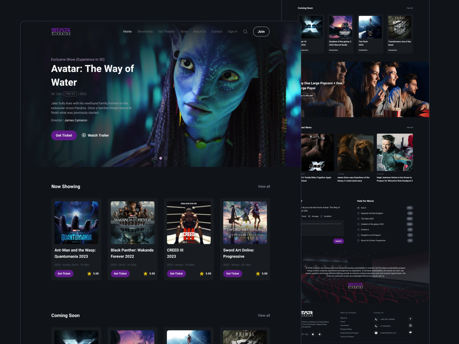 Star cinplex movie booking theatre website redesign ux design by AI + Digital Product Designer I ...