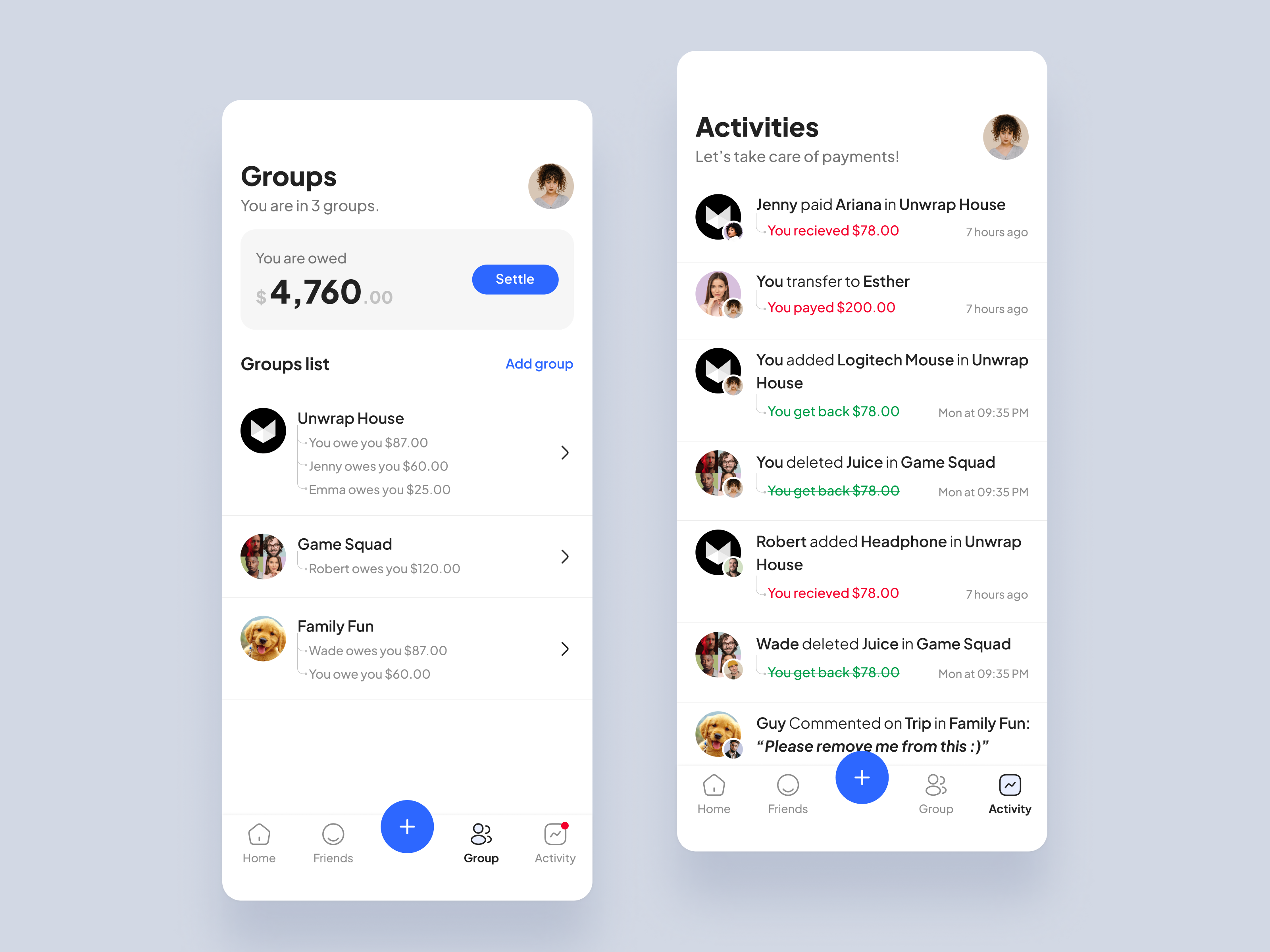 Split Money App by Saeedworks for Unwrap on Dribbble