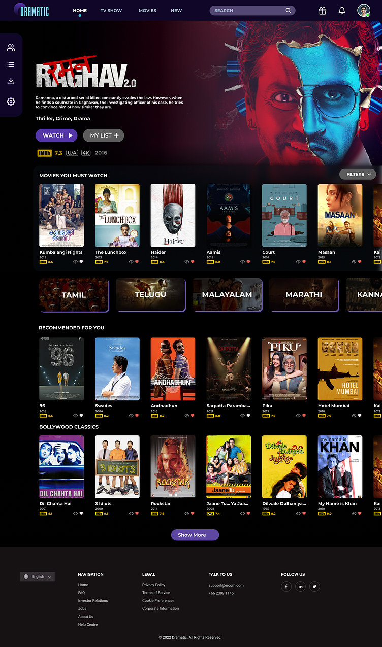 Dramatic - Indian Cinema Streaming Platform UX design by Tanay ...
