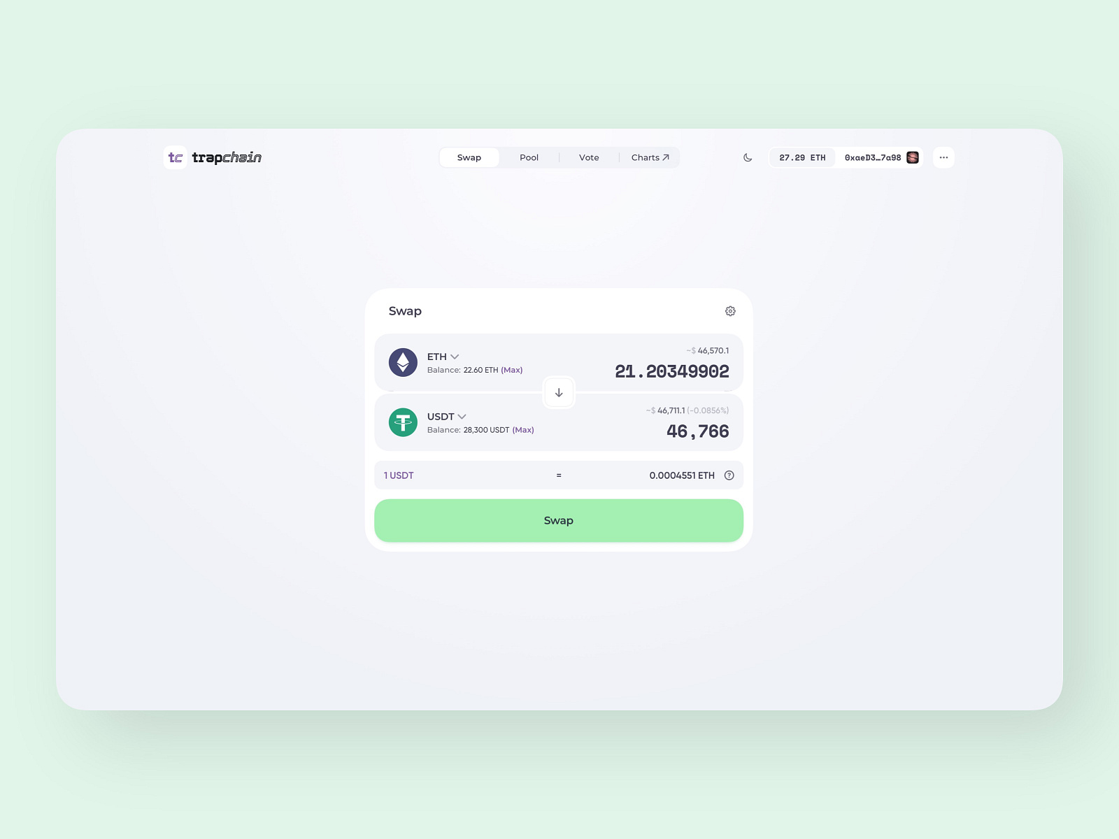 Swap Desktop App Light by Vino Costa on Dribbble