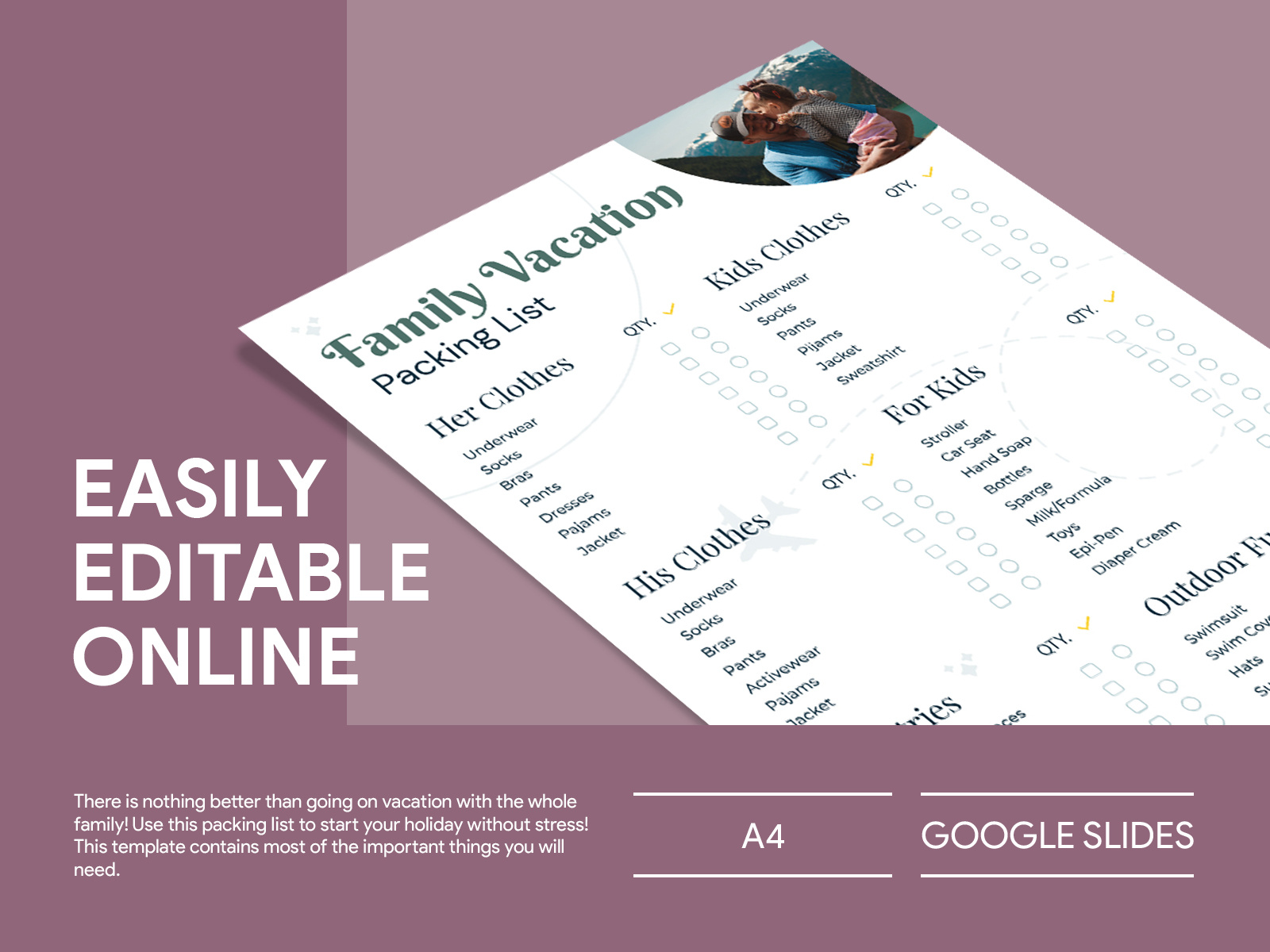 Family Vacation Packing List Free Google Docs Template by Gdoc on Dribbble