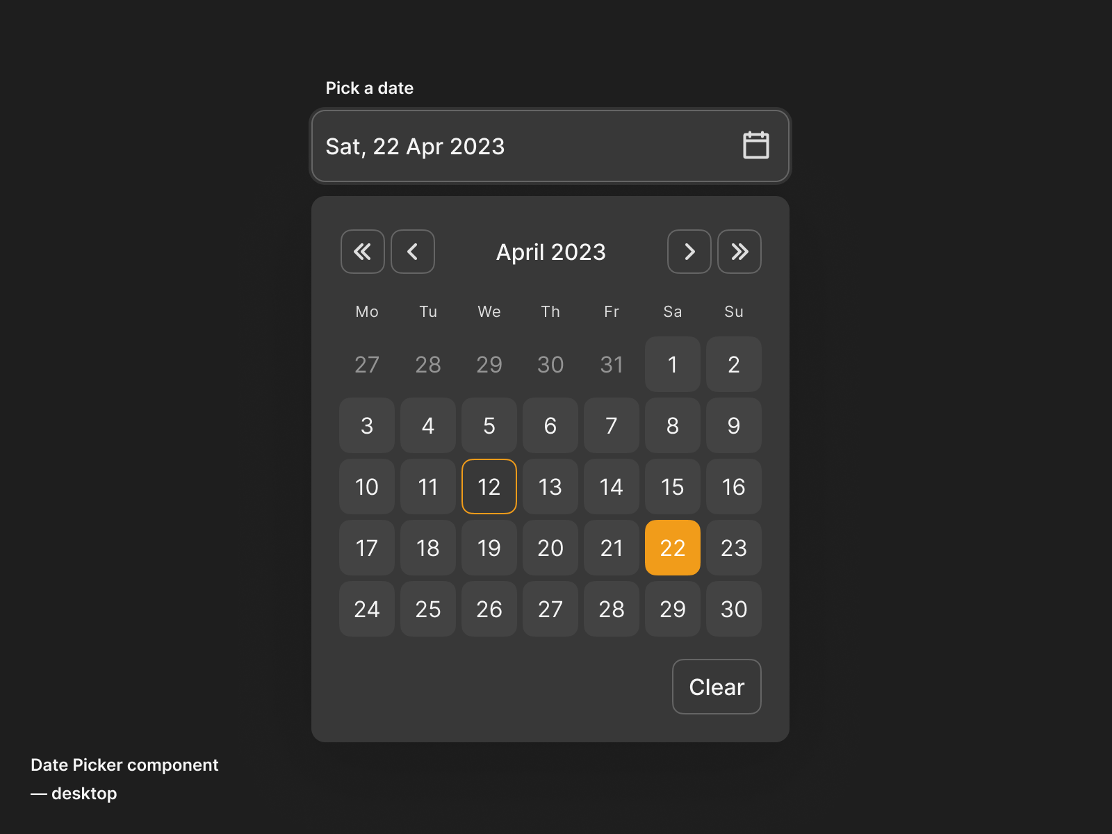 Date Picker / Calendar by Sergey on Dribbble Date Picker / Calendar by Sergey on Dribbble