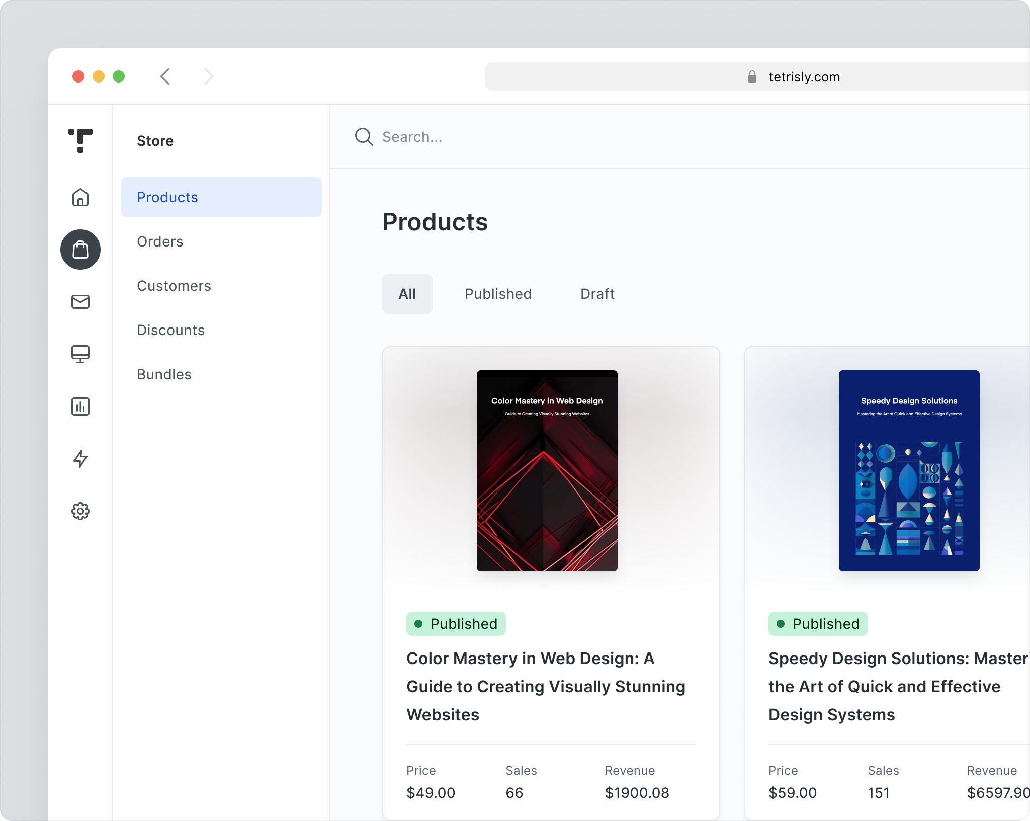 E-book Store - Products Card by Patryk Ilnicki for Tetrisly on Dribbble