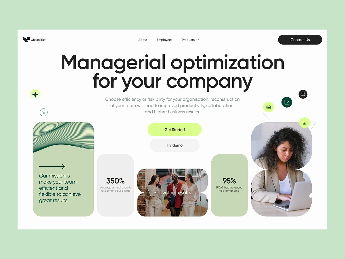 Task Manager Landing Page by Awsmd on Dribbble