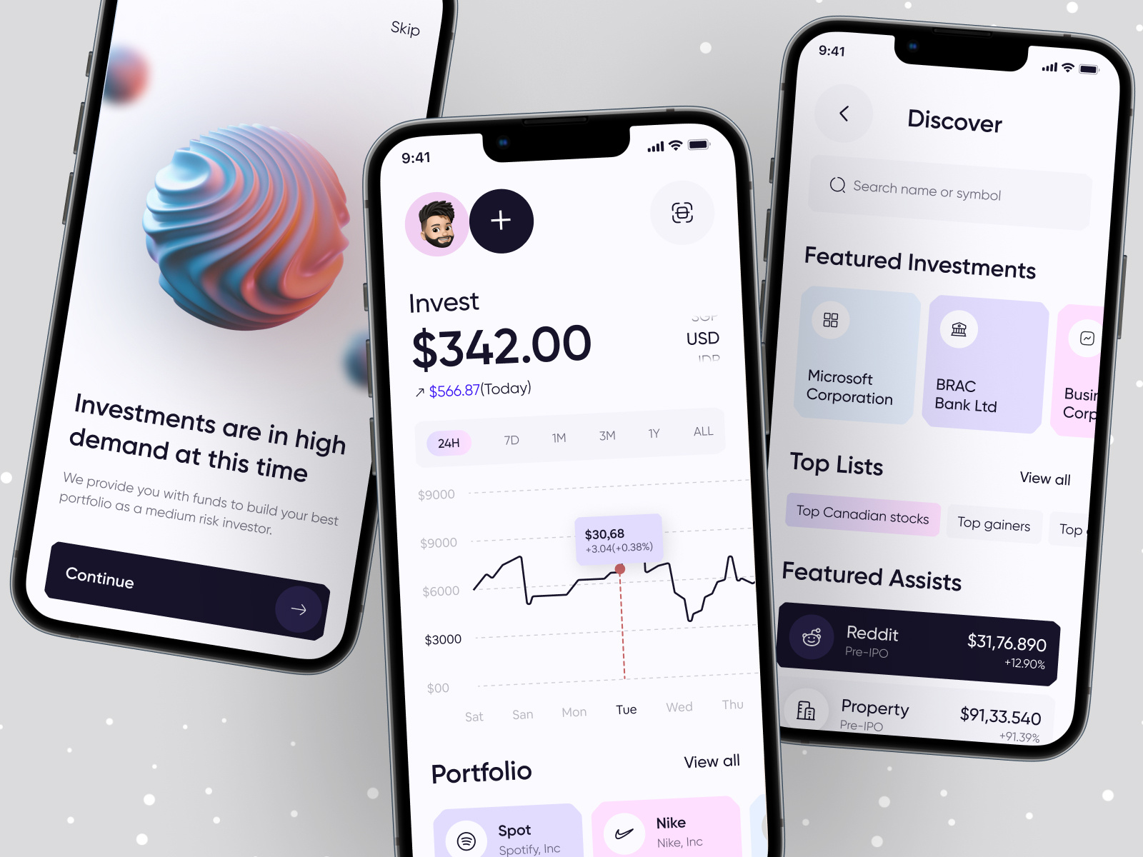 Investment App UI by Ofspace UX/UI on Dribbble