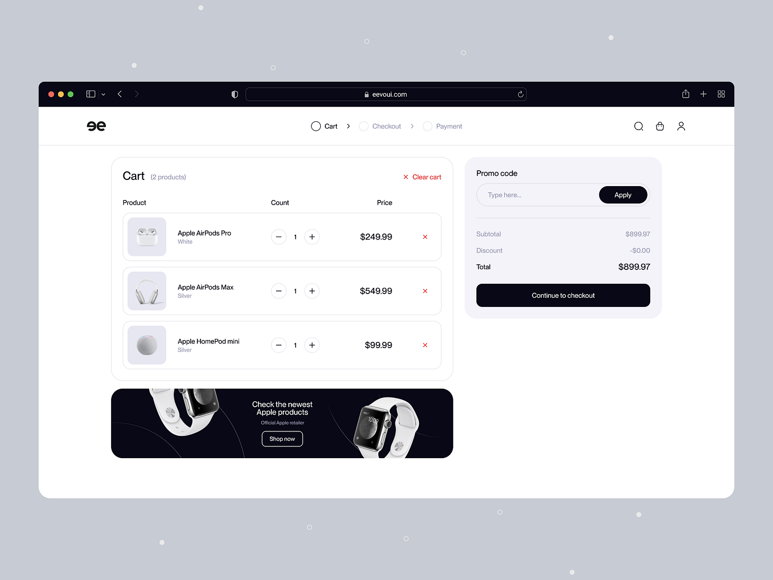 Ecommerce cart page by Kacper Samek on Dribbble