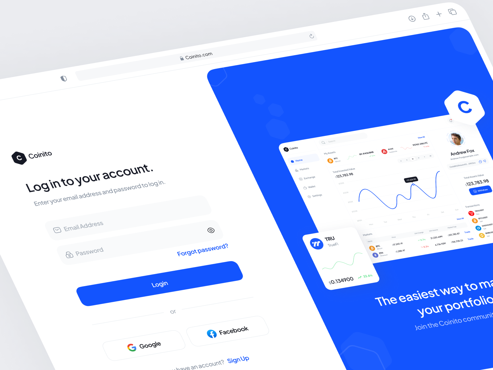 Wallet Web Dashboard Login Page by Fateme Zafarpour on Dribbble