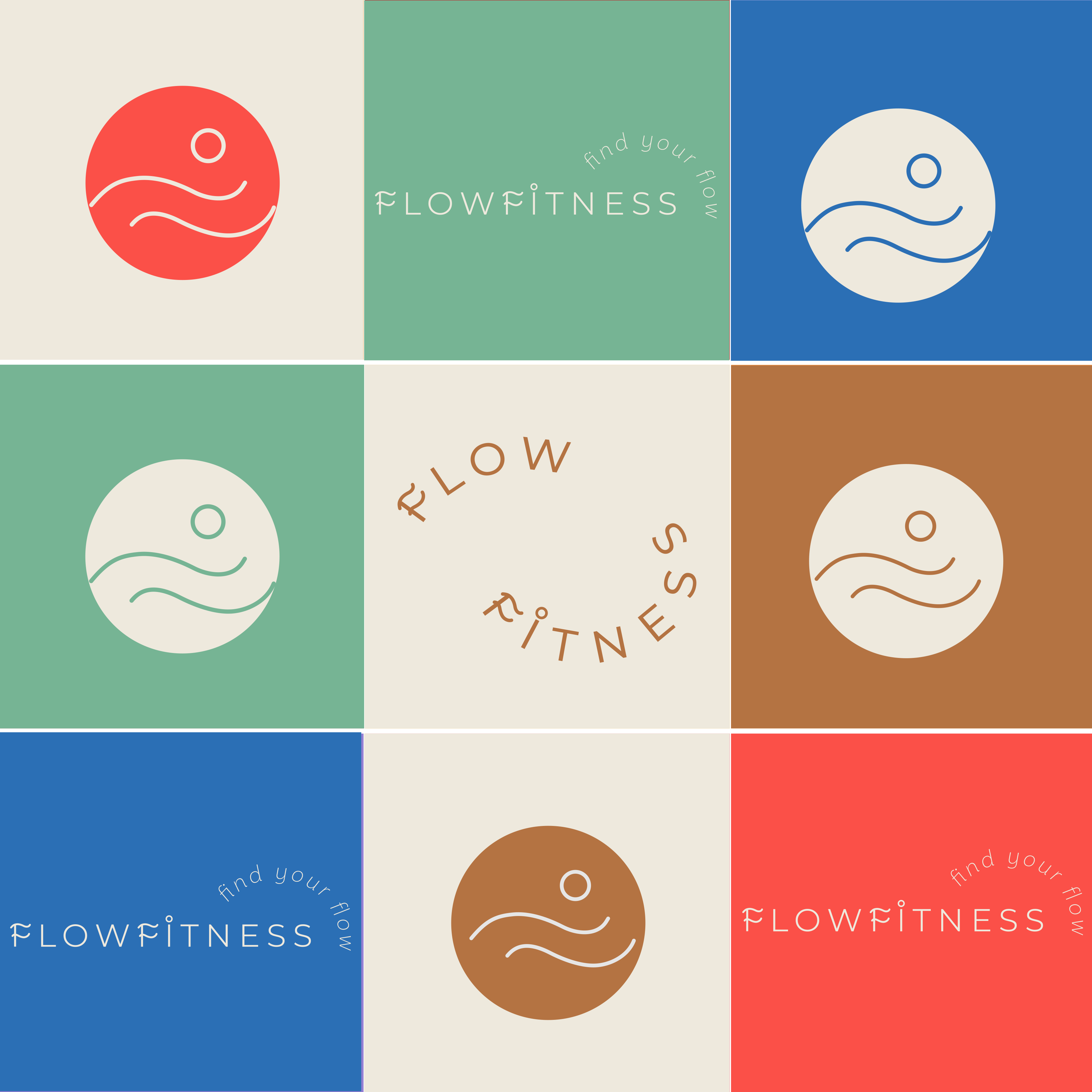 FlowFitness Logos by Catia Tuscany Riva on Dribbble