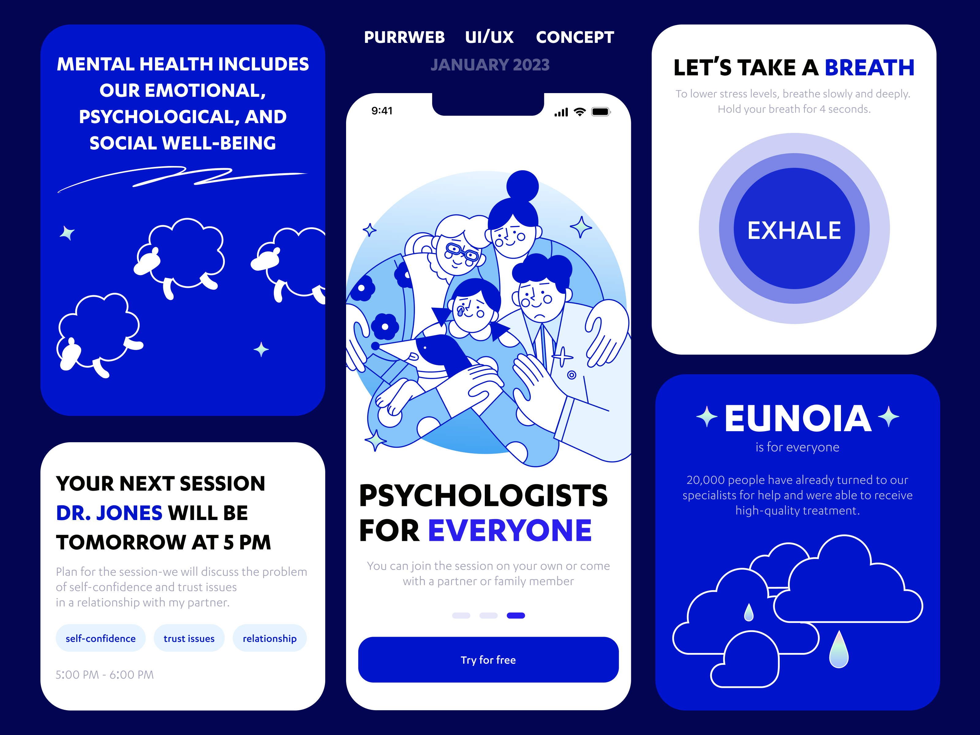 Mental Health Mobile IOS App by Purrweb UI/UX Agency on Dribbble