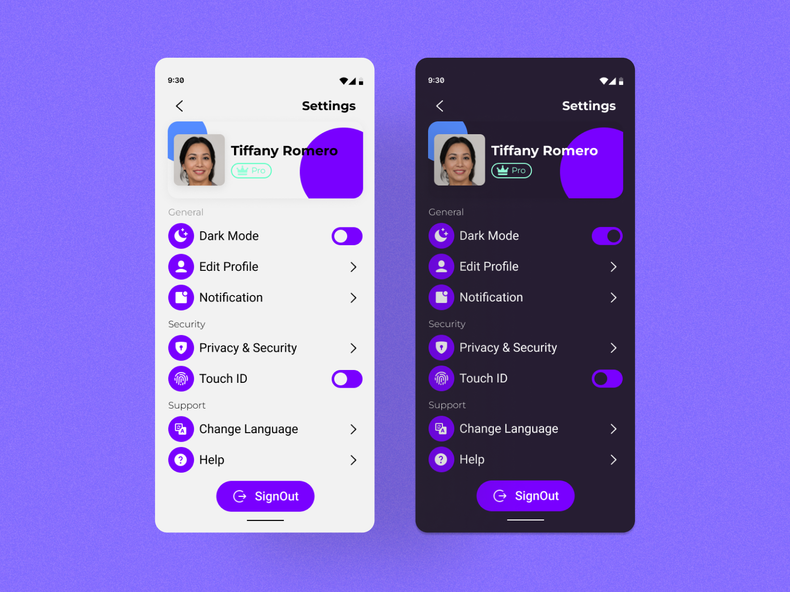 Settings Ui Design - Ui007 by Kishin Madhwani on Dribbble