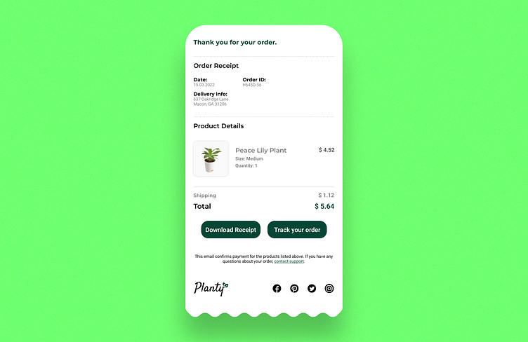 Email Receipt Ui Design - Ui017 by Kishin Madhwani on Dribbble