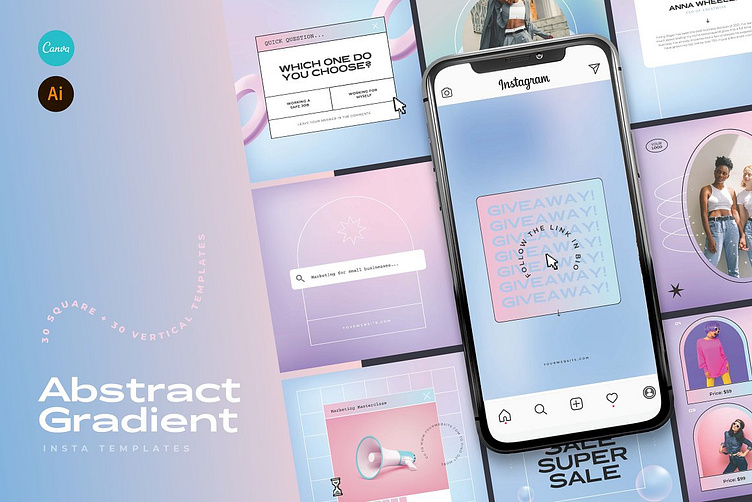 Abstract Gradient Instagram Templates by Steisi Vogli on Dribbble