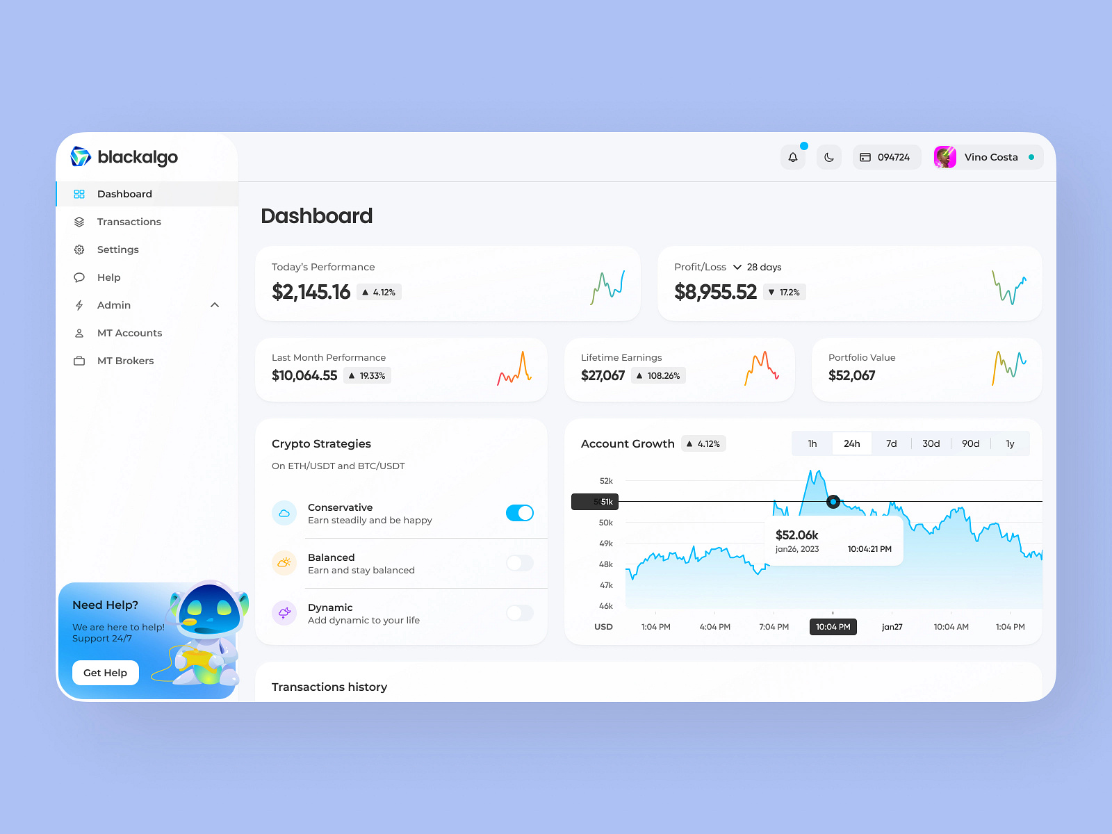 AI Based Trading UI Design by Vino Costa on Dribbble
