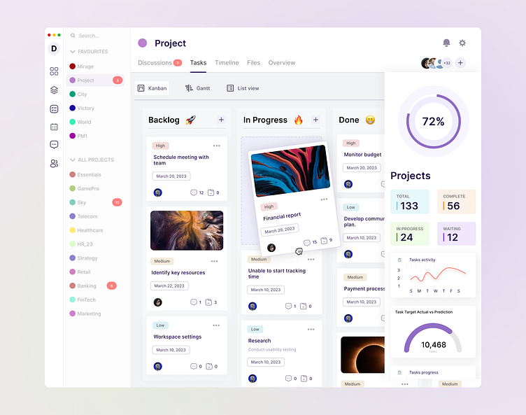 Task Management Dashboard by Dariia on Dribbble