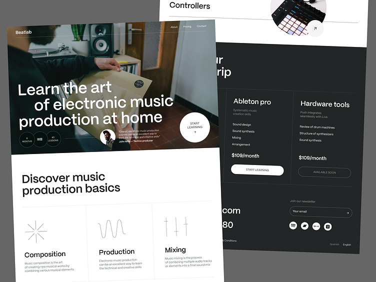 Electronic Music Production Learning Platform Design by Shakuro on Dribbble