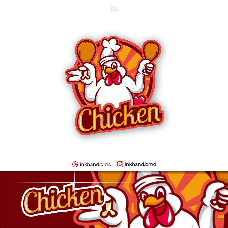 Chicken mascot logo by inkhand.brnd on Dribbble