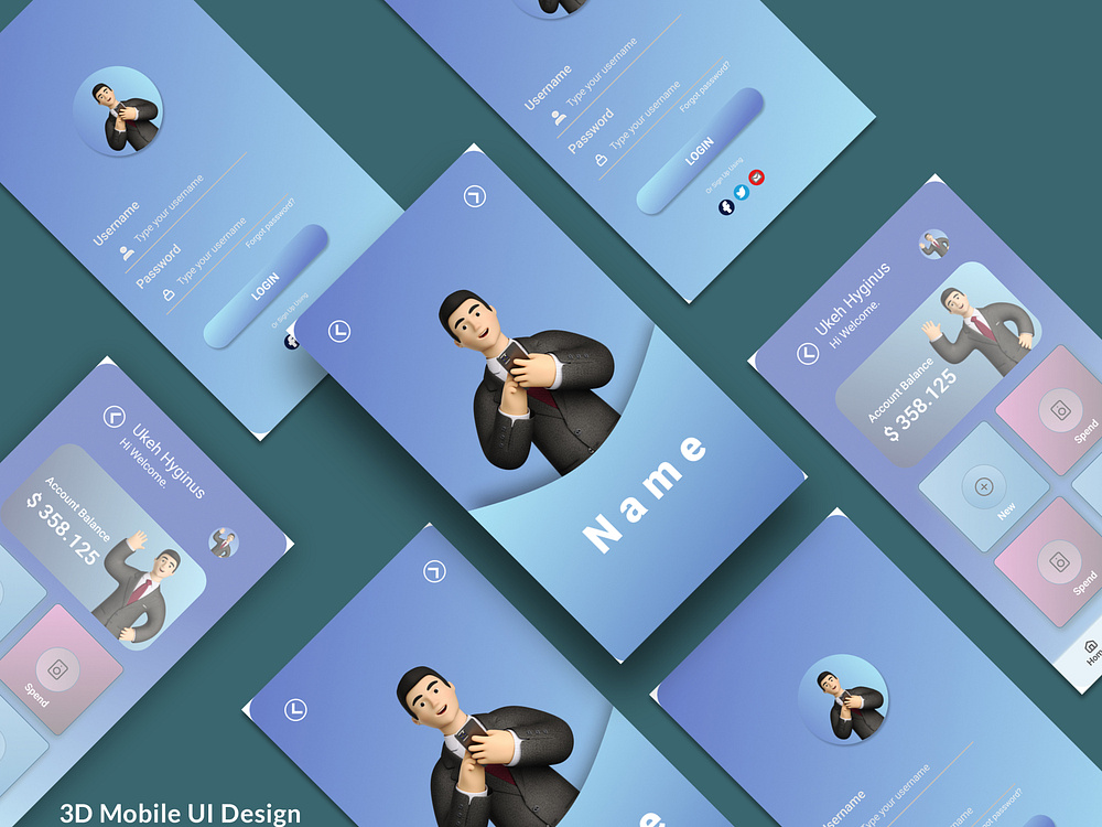 3d Mobile Ui Design Designs Themes Templates And Downloadable Graphic