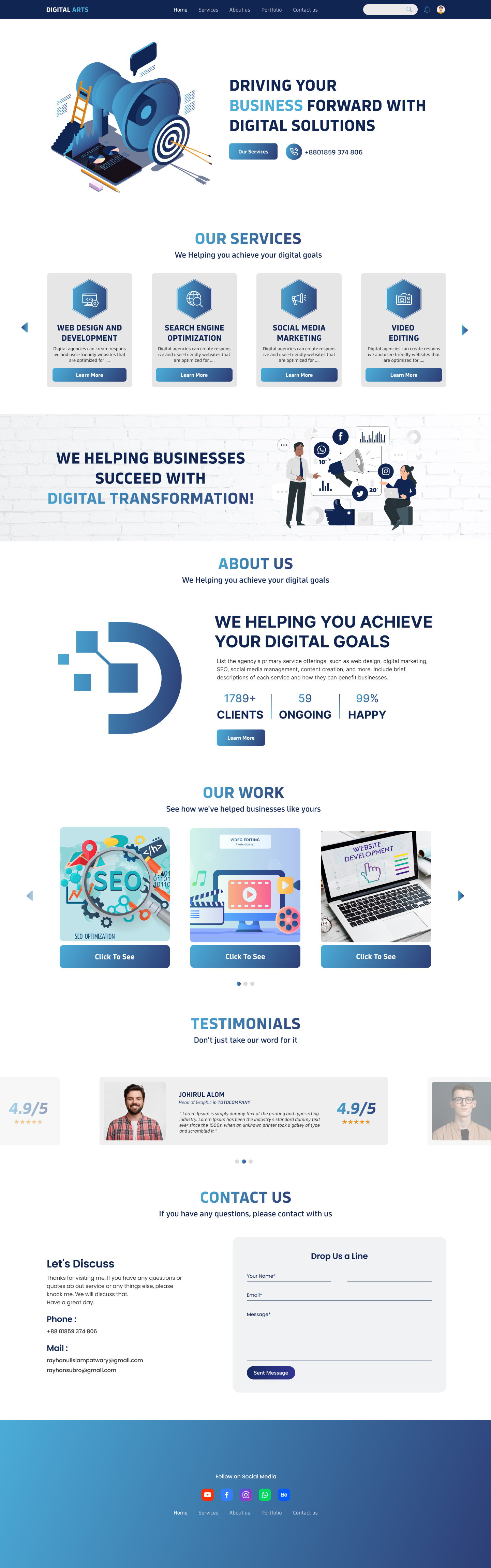 Digital Agency Landing Page UI Design by Rayhanul Islam Patwary on Dribbble