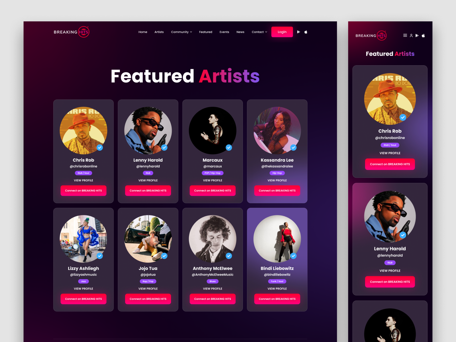 Clean and Modern UI Profile Cards Desktop and Mobile by Jaime Velasquez ...
