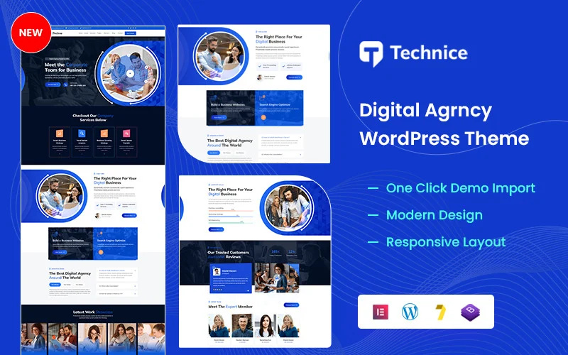 Technice - Digital Agency WordPress Theme by Mohammad Liton Mia on Dribbble