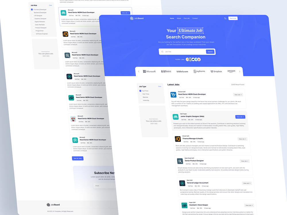 Job Portal Landing Page designs, themes, templates and downloadable ...