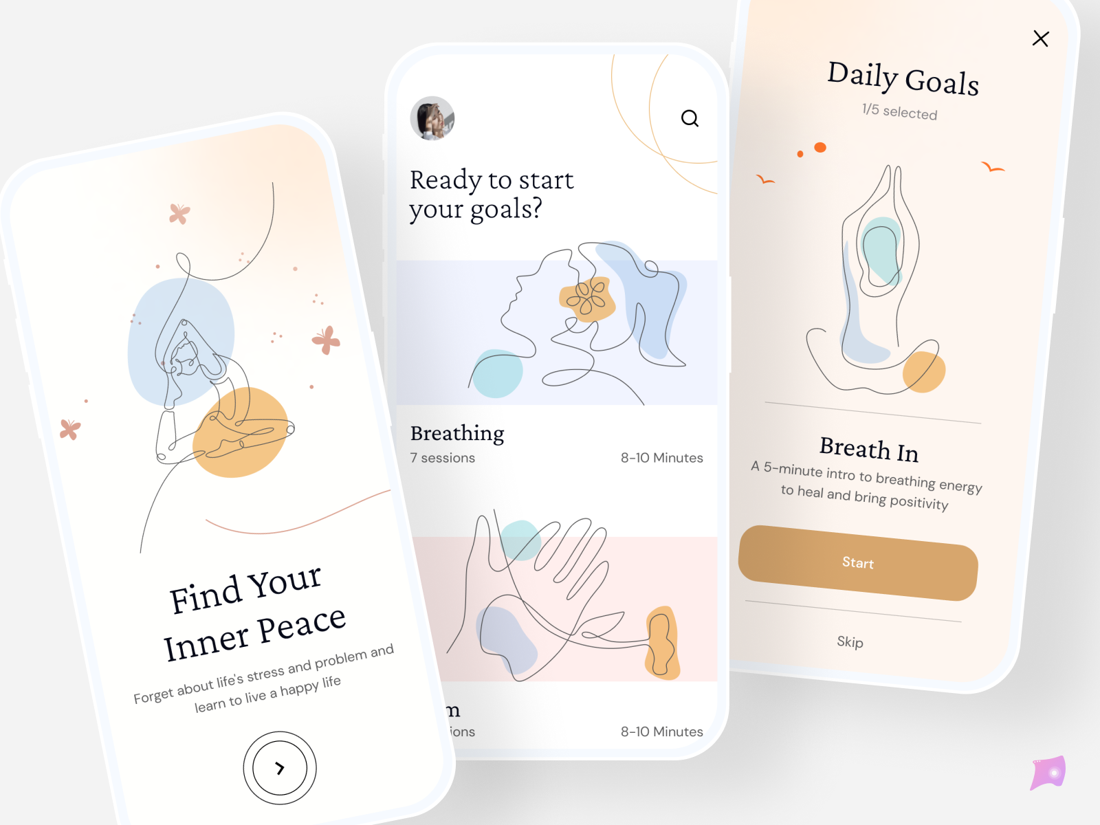 Meditation app design mobile app by lazy kar for LazyInterface UI UX Team on Dribbble