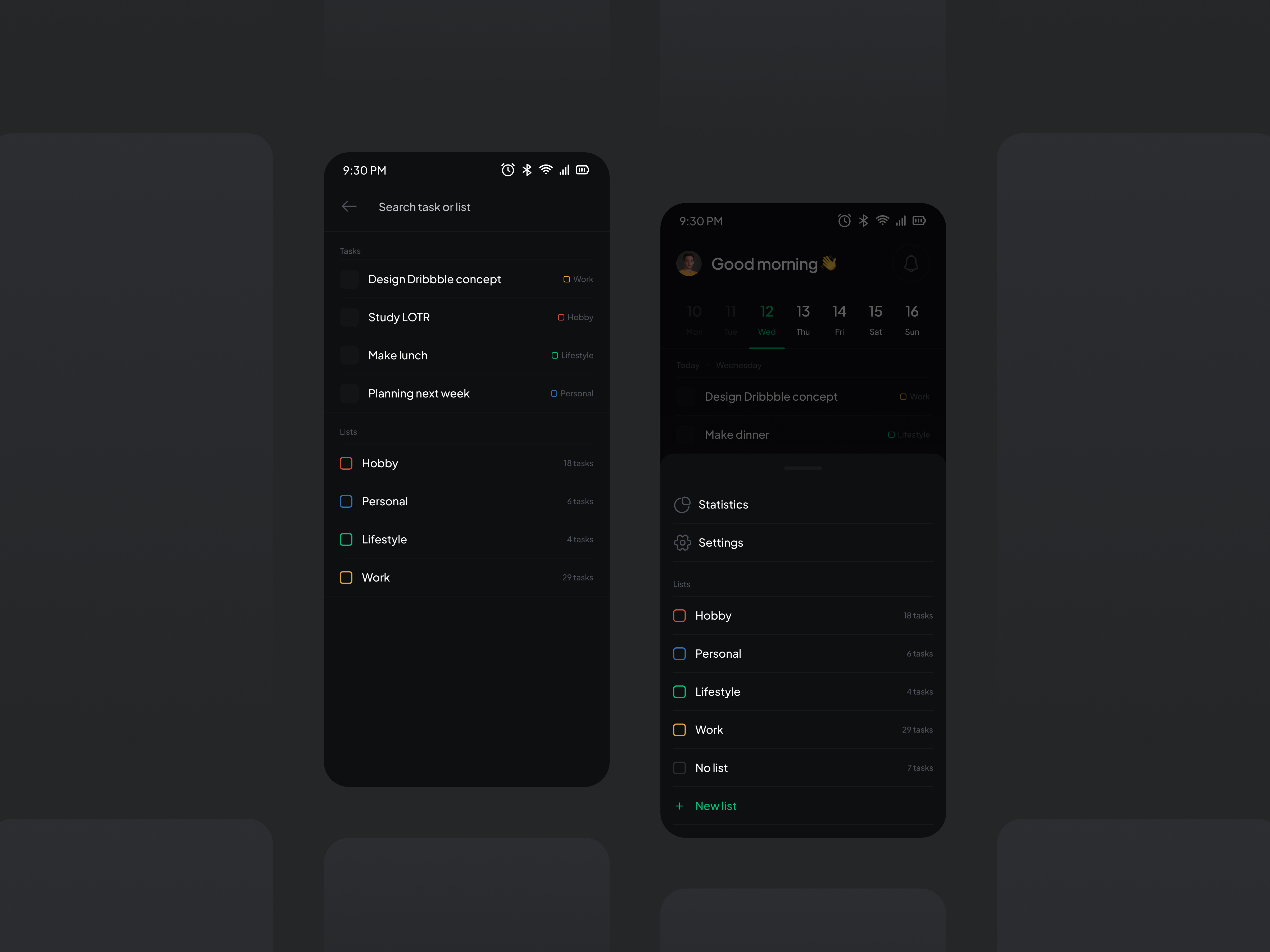 To-Do Mobile Application-Dark Theme by MohammadHadi Ahmadian on Dribbble
