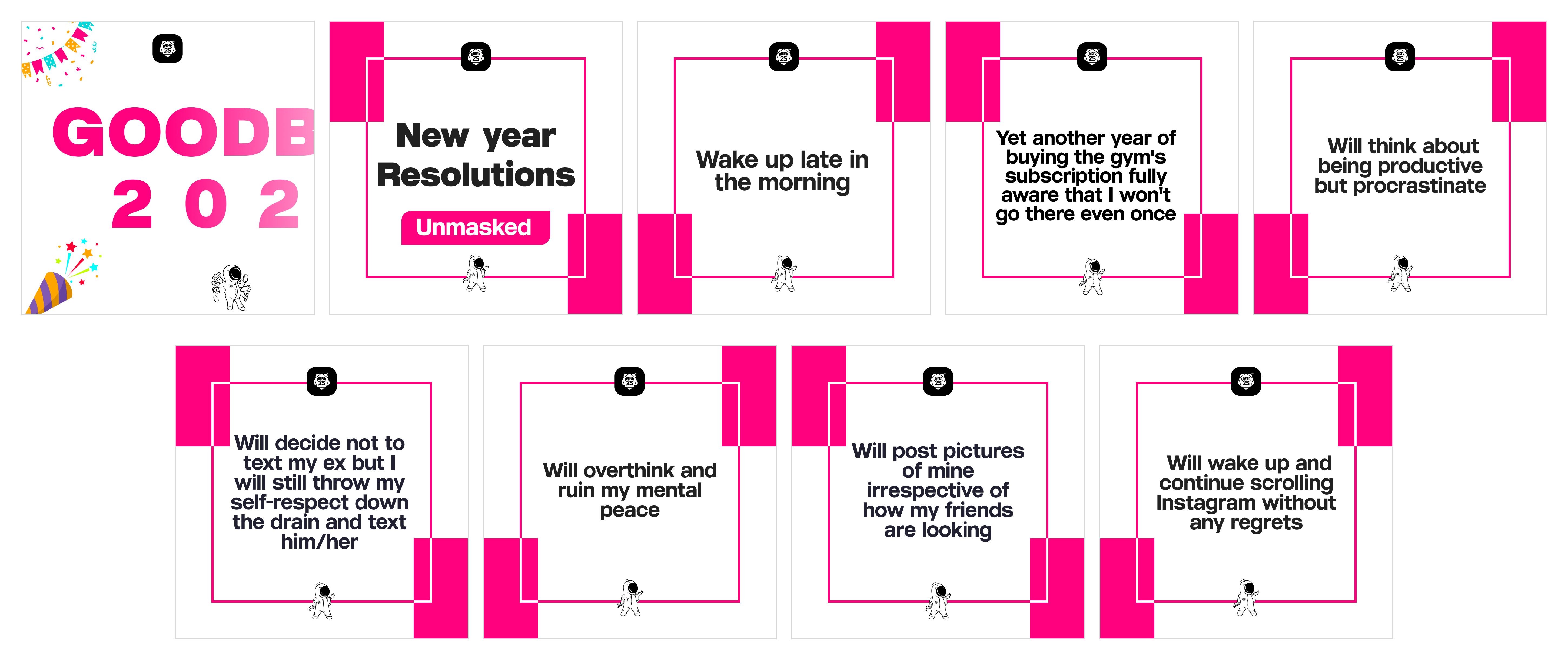 Instagram 3x1 Grid Posts Design for New Year by Saman Jain on Dribbble