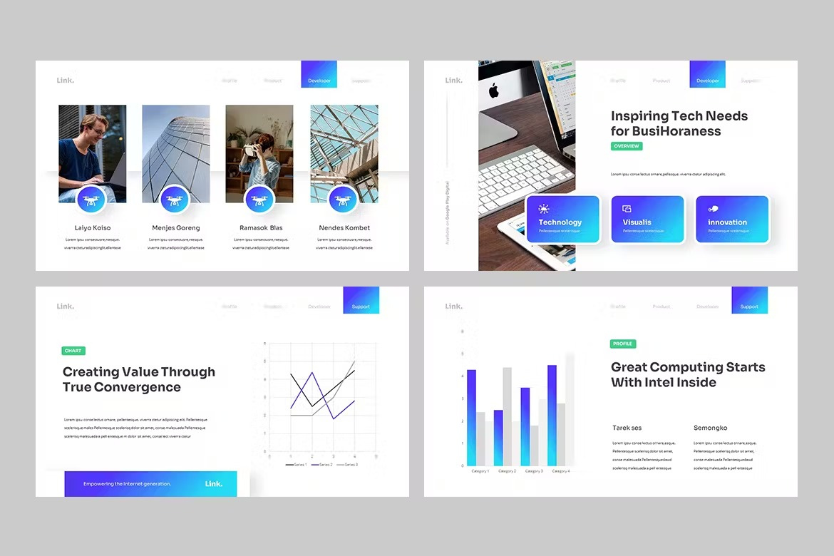 LINK - Technology and Gadget Powerpoint Template by Deck Genius on Dribbble