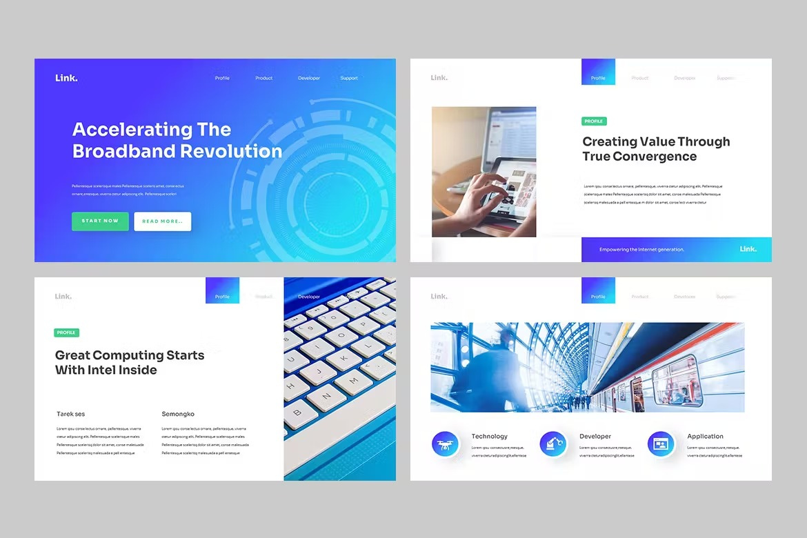 LINK - Technology and Gadget Powerpoint Template by Deck Genius on Dribbble