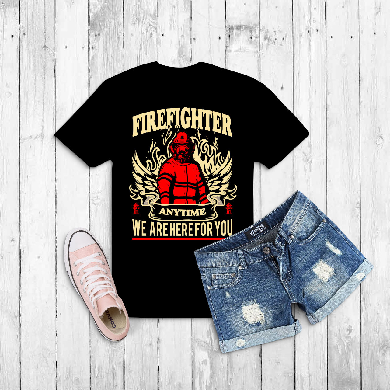 Typography Fire Fighter T Shirt Design by MD SHAHADAT HOSSAIN on Dribbble